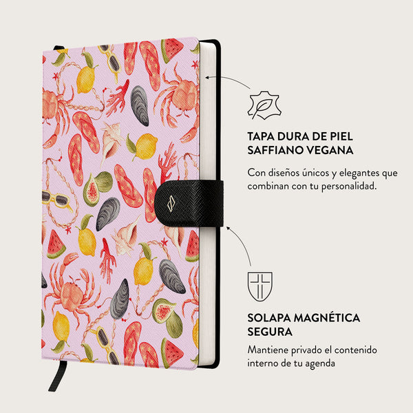 Bajo El Sol - Cuaderno diario de piel Saffiano | Burga